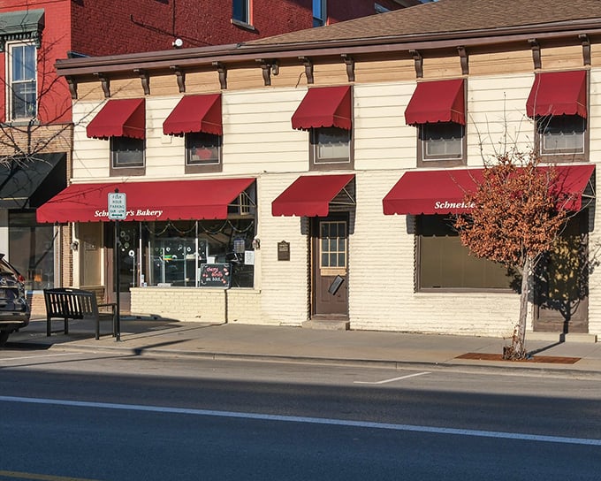 The cream-colored fa&ccedil;ade with those iconic red awnings isn't just a bakery&mdash;it's Westerville's morning headquarters for happiness.