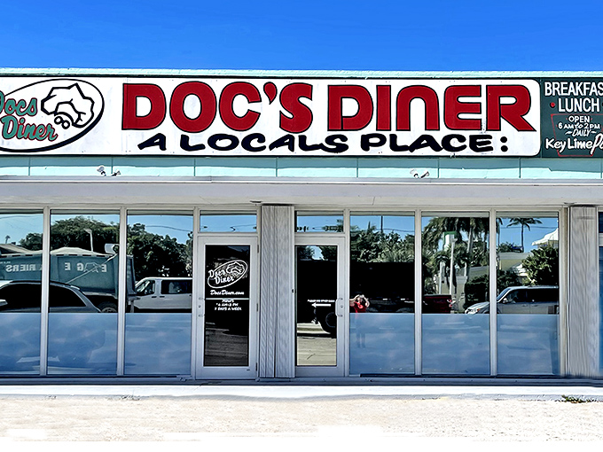 The bold red sign says it all: "A Locals Place." In the Florida Keys, that's the highest recommendation you can get.
