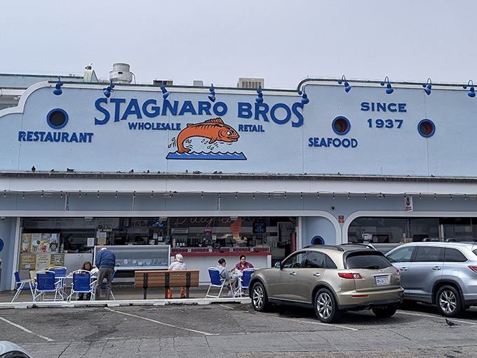 That sign has been welcoming hungry souls since before your favorite TV show existed &ndash; pure wharf magic.