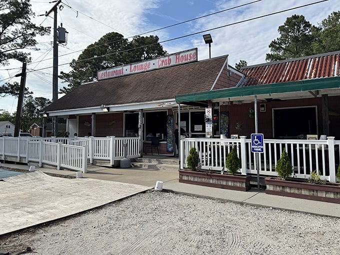 The unassuming exterior of seafood paradise &ndash; where Virginia Beach locals have been getting their crab fix for generations. No fancy facade needed when the food speaks volumes.