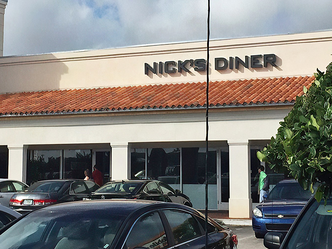 The unassuming exterior of Nick's 50's Diner hides culinary treasures within. That terracotta roof has sheltered countless breakfast epiphanies.