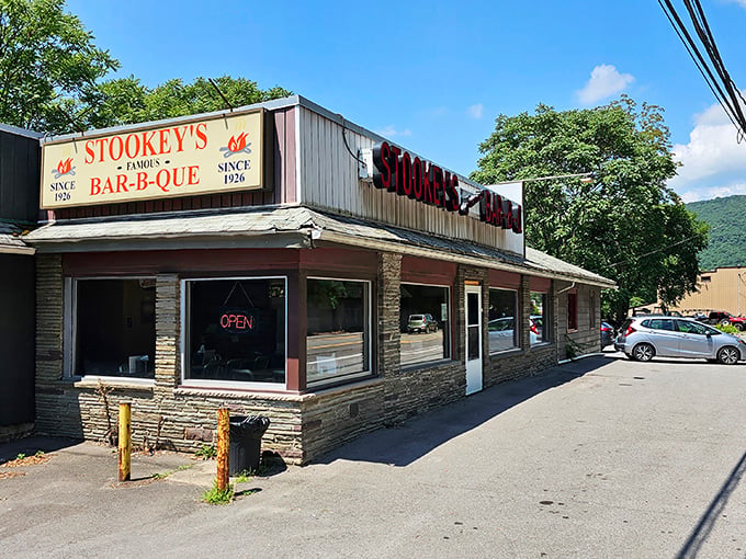 Since 1926, this unassuming stone building has been serving up Pennsylvania's best-kept barbecue secret. No fancy frills, just nearly a century of smoky perfection.