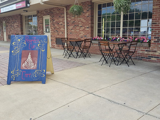 Outdoor seating with colorful flower boxes creates a European sidewalk cafe vibe&mdash;perfect for sipping lattes while watching Hockessin go by.