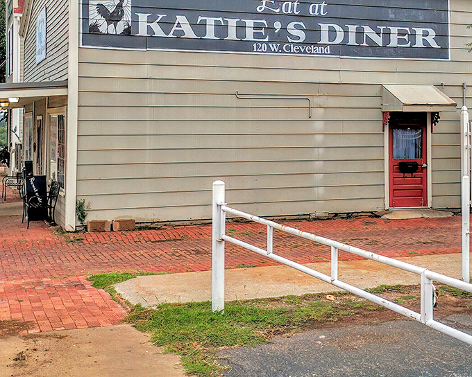 The unassuming exterior of Katie's Diner hides Guthrie's greatest breakfast treasure behind that welcoming red door.