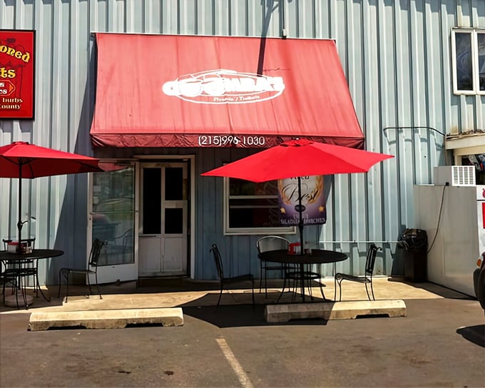 That iconic red awning signals salvation for hungry travelers—a beacon of hope in a world of mediocre fast food options.
