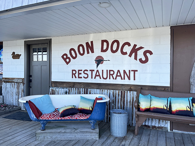 The unassuming exterior of Boondocks proves once again that in the culinary world, you can't judge a seafood book by its clapboard cover.