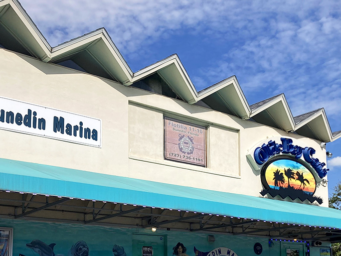 Perched proudly at Dunedin Marina, this seafood haven's distinctive sawtooth roofline and tropical logo promise Florida dining at its most authentic.