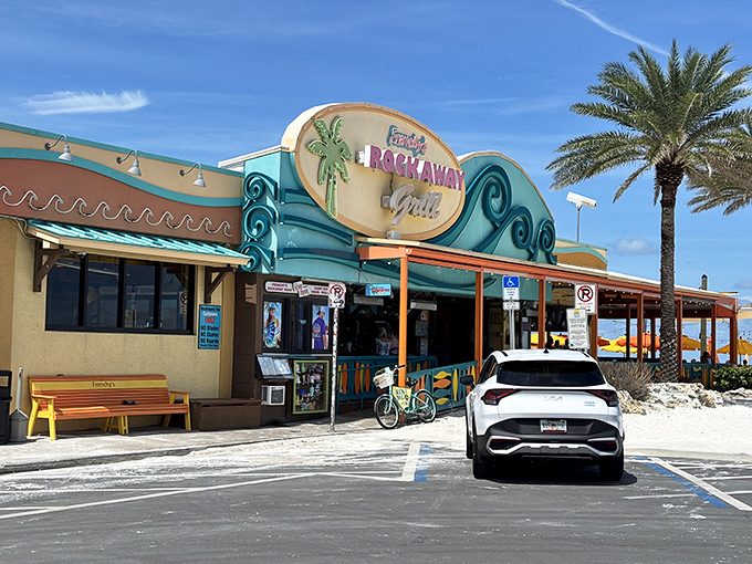 Beach-front real estate doesn't get better than this&mdash;Frenchy's colorful exterior is the architectural equivalent of a Jimmy Buffett song come to life.