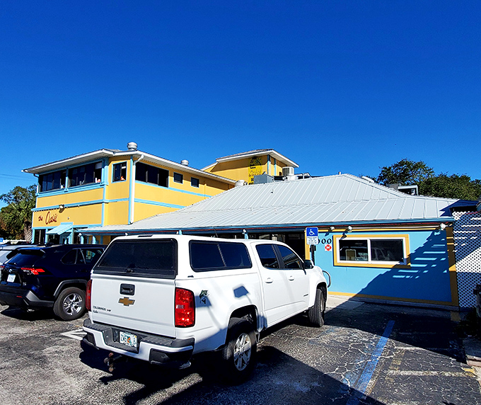 This cheerful corner of St. Augustine Beach brings the sunshine inside, even on those rare cloudy days.
