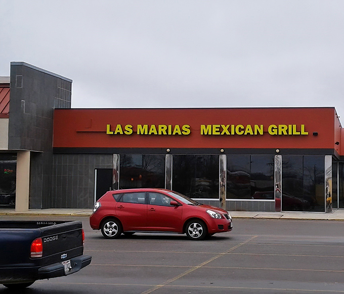 Las Marias Mexican Grill sits proudly on Greenville's main strip, promising culinary adventures behind its vibrant facade.