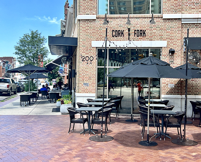 Sun-drenched outdoor seating invites you to people-watch while sipping wine &ndash; the perfect urban oasis for Pennsylvania's golden afternoons.