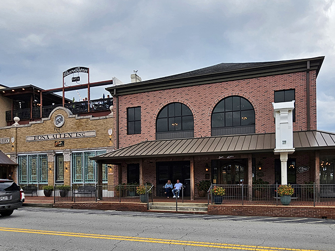 Buford's historic downtown provides the perfect backdrop for this culinary destination, where the brick fa&ccedil;ade hints at the rustic elegance waiting inside.