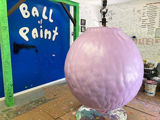 The star of the show in all its lavender glory. Who knew 25,000+ layers of paint could create something so mesmerizingly spherical?