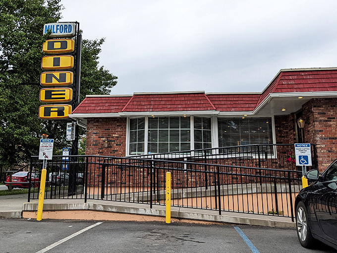 That iconic yellow and blue sign isn't just announcing breakfast—it's promising a time machine to when calories didn't count and coffee refills were endless.