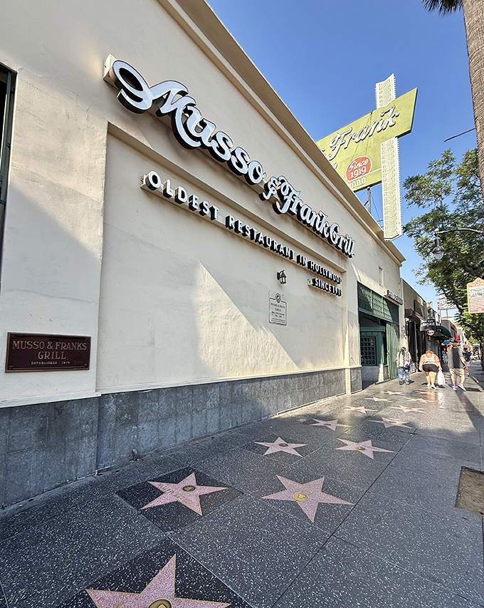 Where stars are underfoot and overhead. The Hollywood Walk of Fame leads right to Musso & Frank's doorstep, a star in its own right.