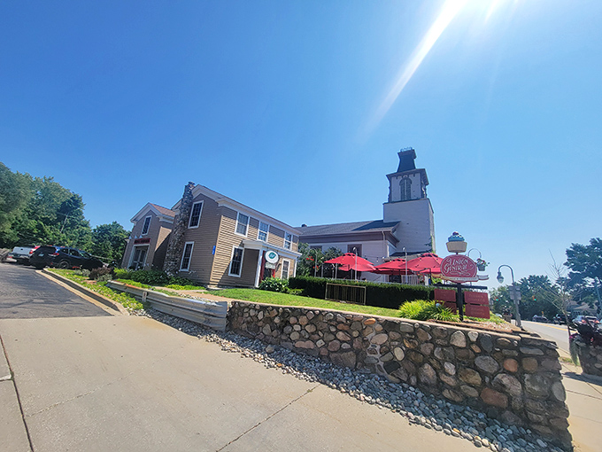 Look closely and you'll spot the stone retaining wall that frames this culinary treasure perfectly.