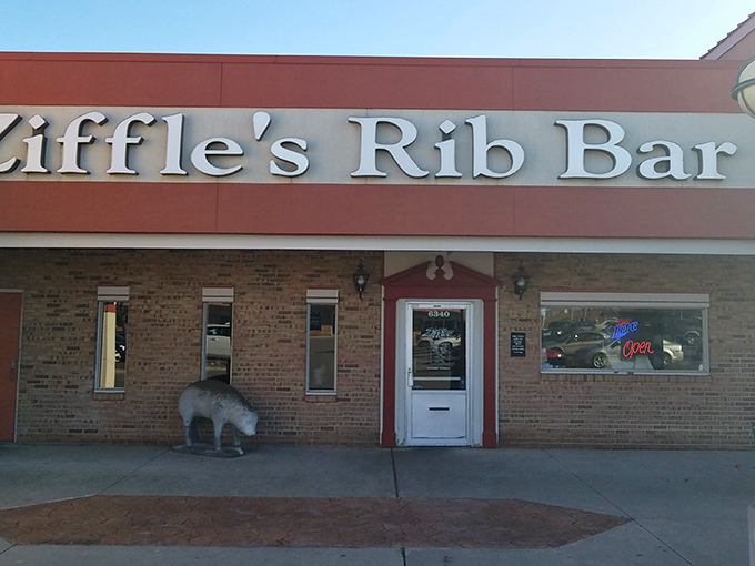 The unassuming brick exterior of Ziffle's Rib Bar proves once again that the best BBQ joints don't waste energy on fancy facades&mdash;they're too busy smoking meat to perfection.
