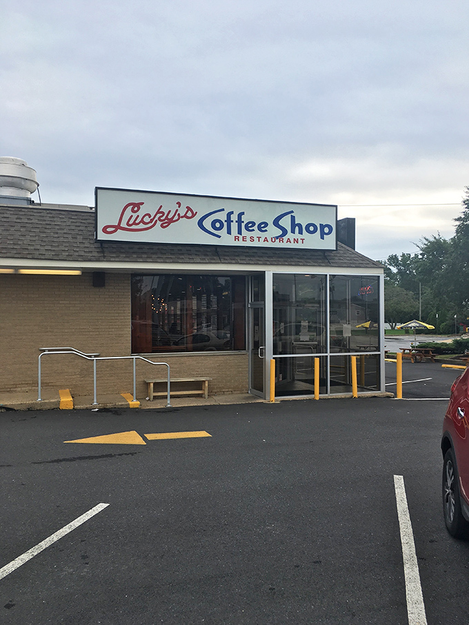 Lucky's Coffee Shop stands proudly on the corner, a beacon of breakfast bliss in Wilmington's neighborhood landscape.