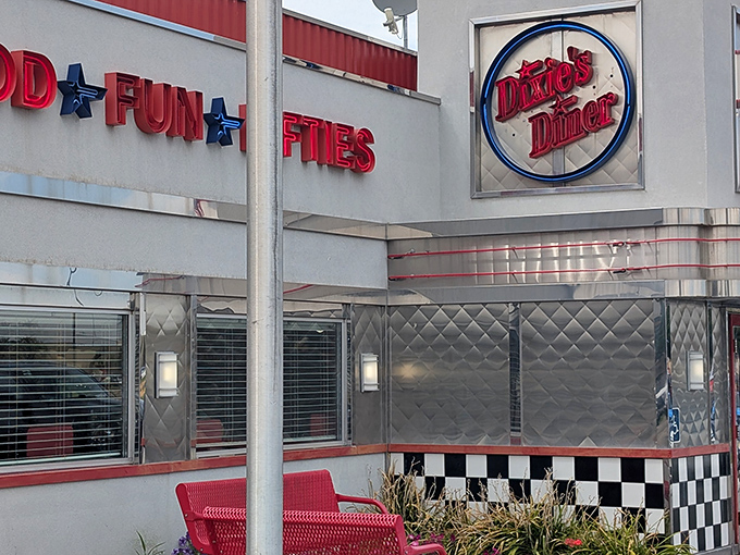 The iconic Dixie's Diner sign promises retro charm and comfort food that delivers on nostalgia while exceeding flavor expectations.