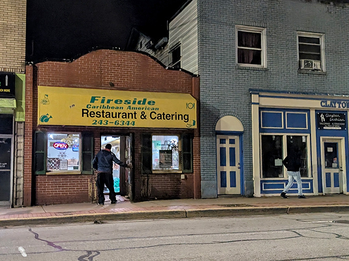 Night falls on East Liberty, but Fireside's welcoming glow promises a culinary adventure worth venturing out for after dark.