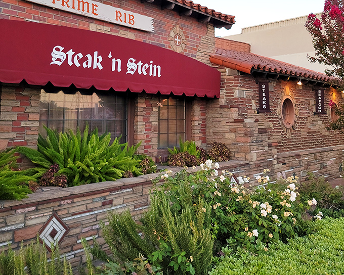 This unassuming brick facade hides one of California's best-kept steakhouse secrets in plain sight.
