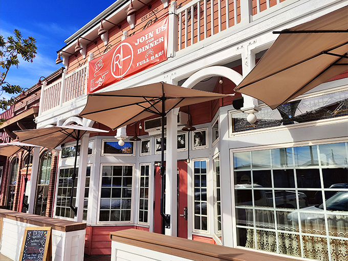 The coral-pink facade of Kay's Orcutt Country Kitchen beckons like a culinary lighthouse on the Central Coast. Those umbrellas aren't just for show&mdash;they're for savoring that perfect breakfast outdoors.