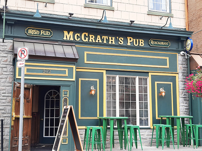 Glowing like a Celtic gem, McGrath&rsquo;s emerald-green fa&ccedil;ade brightens Locust Street, inviting you inside for a true taste of Irish warmth.