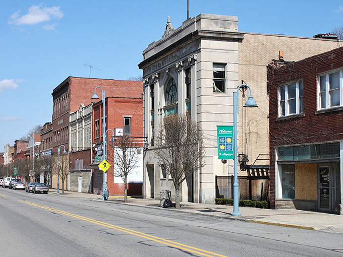 Franklin Avenue showcases Aliquippa's architectural character, where historic brick buildings stand as silent witnesses to the town's steel-making heyday.