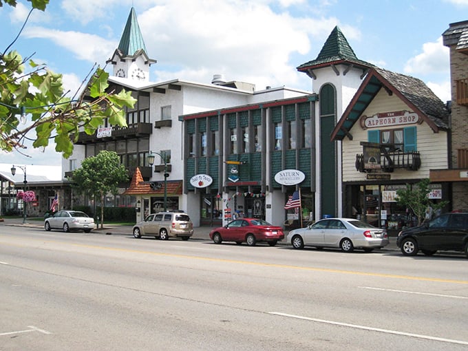 Gaylord's Alpine-inspired architecture isn't just charming&mdash;it's a full-blown commitment to bringing Switzerland to northern Michigan. Those green spires mean business!
