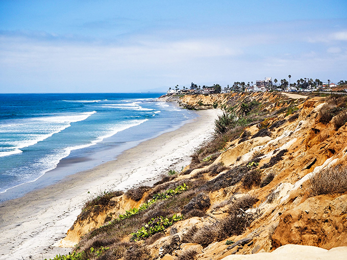 Morning light transforms Terramar's rugged cliffs into nature's masterpiece. The gentle glow on these sandstone sentinels showcases California coastal beauty at its finest.