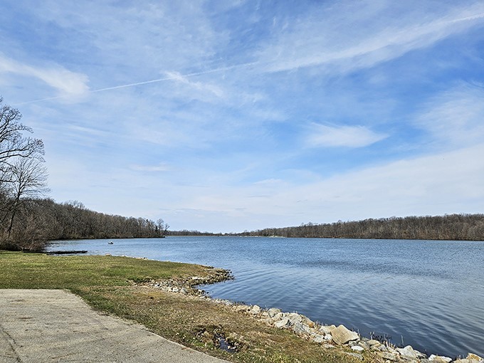 Mother Nature's masterpiece on full display at Kiser Lake, where the sky meets water in a dance that never gets old.