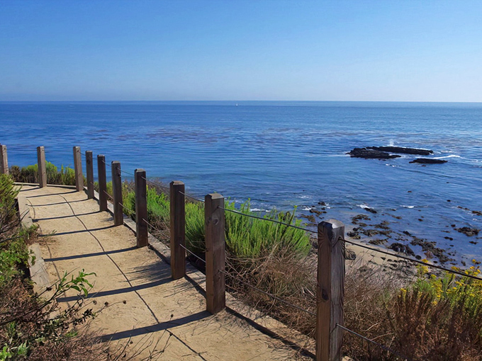 Nature's perfect balancing act: rugged cliffs on one side, endless Pacific on the other. This coastal path at Crystal Cove invites you to slow down and breathe.