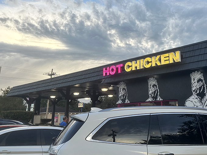 The dramatic sky seems to be celebrating what's happening inside &ndash; a chicken revolution that's changing Lakeland's culinary landscape one crispy bite at a time.