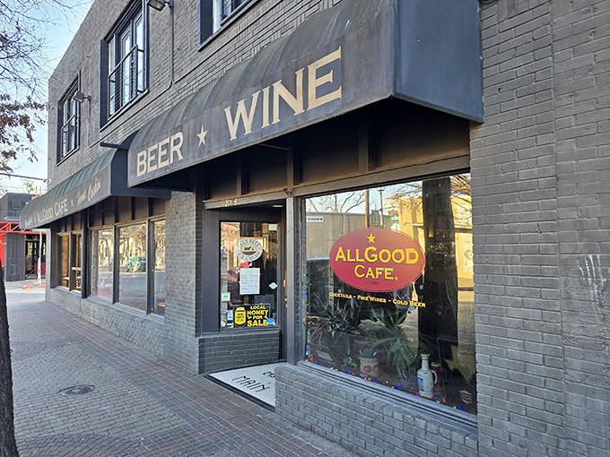 The unassuming brick exterior of Allgood Cafe hides culinary treasures within, like a speakeasy for comfort food enthusiasts rather than prohibition-era cocktails.