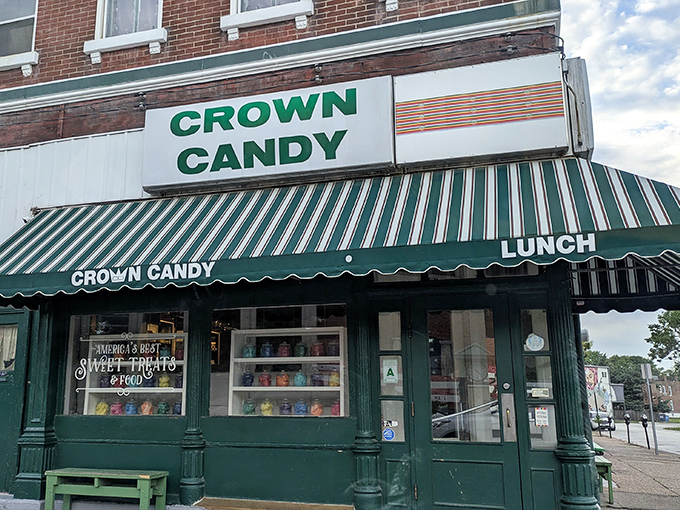 Window displays filled with colorful candy jars promise sweet treasures inside this St. Louis landmark, where dessert before dinner isn't just allowed&mdash;it's encouraged.