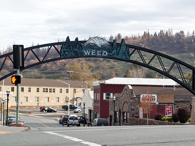 Mount Shasta looms majestically over Weed's residential neighborhoods, proving that million-dollar views don't always require million-dollar mortgages.