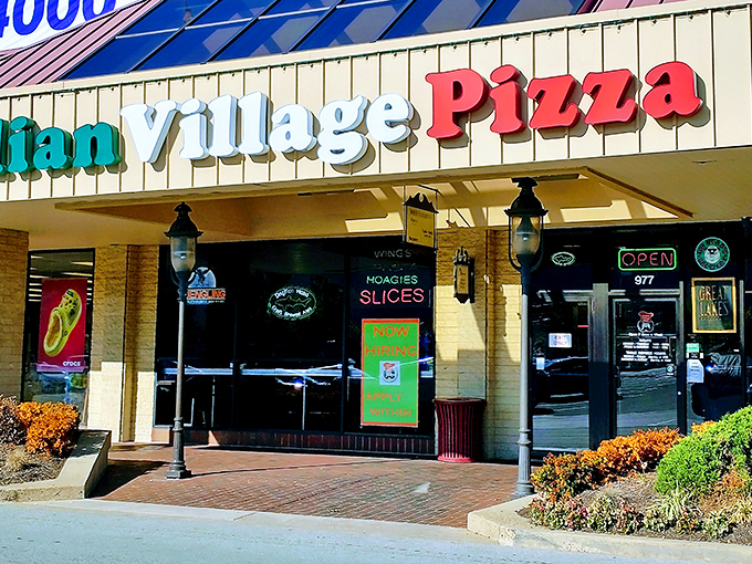 The red, white, and green signage isn't subtle, but neither is the promise of authentic Italian flavors waiting inside this Pittsburgh strip mall gem.
