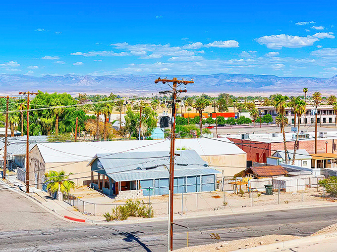 Boron stretches toward the horizon under that impossibly blue desert sky, where retirement dollars stretch even further than the views.