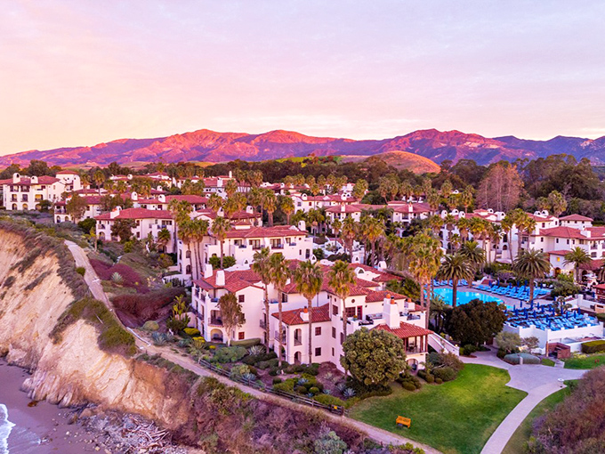 Sunset paints the mountains behind Goleta in shades of cotton candy pink, transforming ordinary hillsides into nature's most spectacular light show.