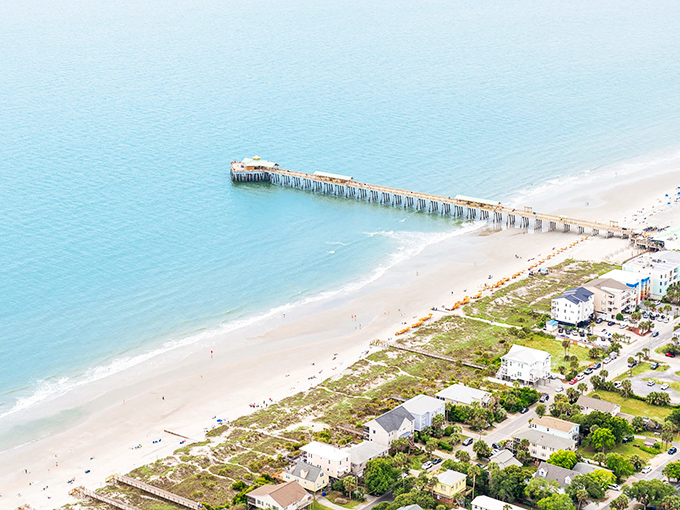 The Edge of America stretches before you like a postcard come to life, where the iconic pier reaches toward infinity.