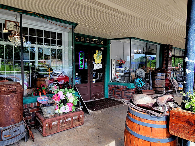 The charming storefront of Dutch Maid Bakery beckons with rustic barrels and vintage decor &ndash; like a time machine disguised as Tennessee's sweetest destination.