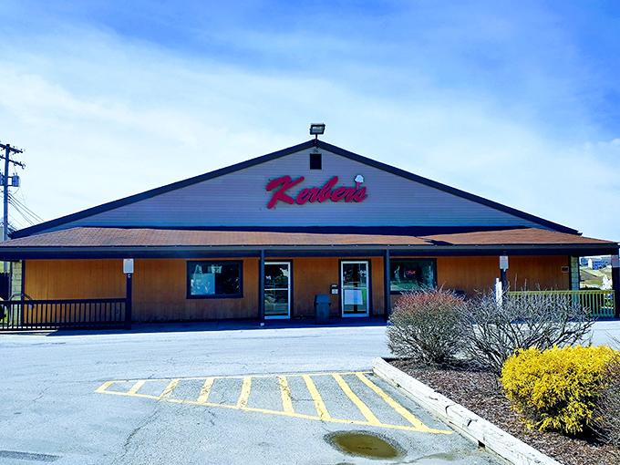 Same exterior view at a different angle, where Pennsylvania's answer to gelato paradise awaits behind those unassuming doors.