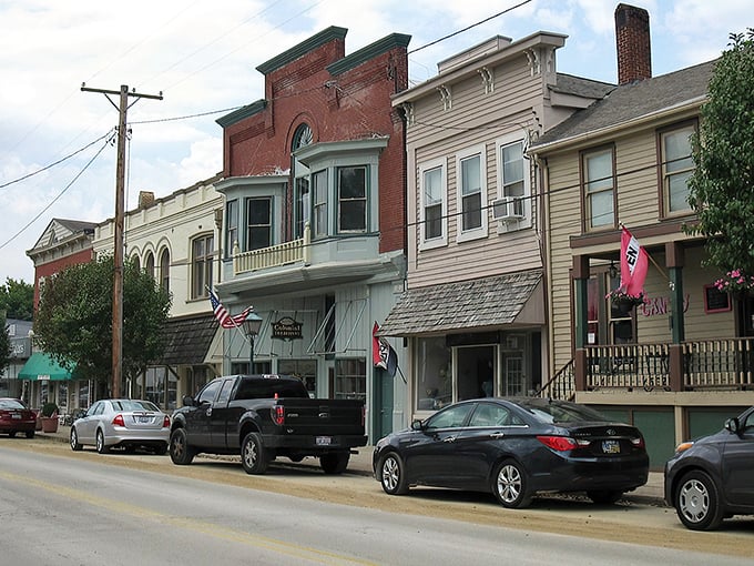 Waynesville's Main Street looks like a movie set where modern cars accidentally wandered onto a 19th-century backlot. Pure small-town magic!