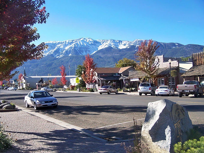 Main Street Joseph greets you with snow-capped Wallowa Mountains that look like they've been Photoshopped into reality. Pure postcard perfection!