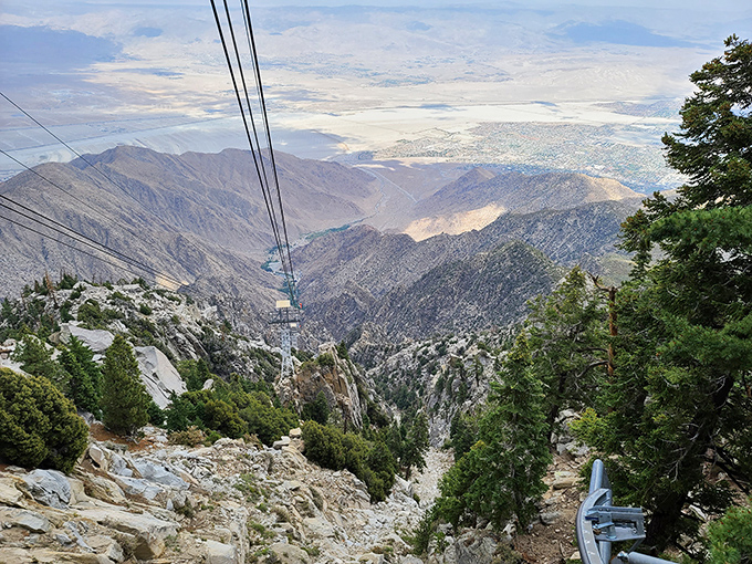 The Palm Springs Aerial Tramway delivers you to another world. From desert heat to alpine wilderness in just ten minutes&mdash;nature's ultimate elevator ride.