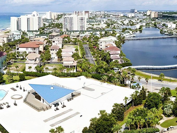 Aerial paradise! Destin's waterfront communities blend luxury living with natural beauty, where emerald waters meet sugar-white beaches in a postcard-perfect Florida fantasy.