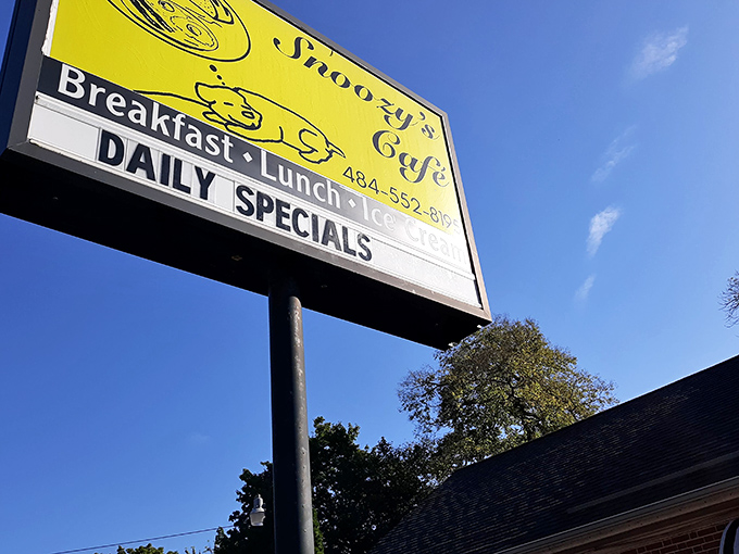 The bright yellow beacon of breakfast hope on Main Street. Schwenksville may be small, but Snoozy's Cafe makes sure you won't miss your morning destination.