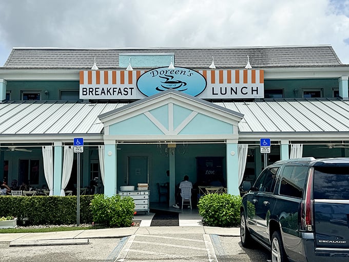 That turquoise and orange striped exterior isn't just decoration &ndash; it's a breakfast beacon calling hungry souls home.