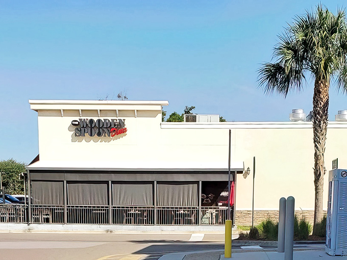 The unassuming exterior of The Wooden Spoon Diner stands like a culinary speakeasy, promising breakfast treasures for those in the know.
