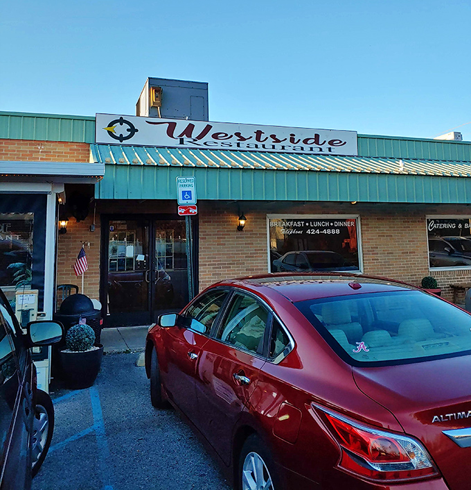 The unassuming exterior of Westside Restaurant proves once again that culinary treasures often hide behind the most modest facades.